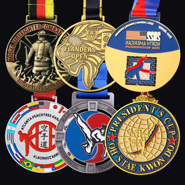 Quality Zinc Alloy Metal Sports Custom Medals 2D 3D Gold Silver Award Medal for sale
