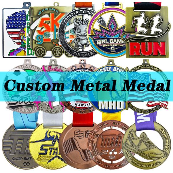 Quality Zinc Alloy Custom Sport Medal 3D Gold Award Marathon Running Medal for sale