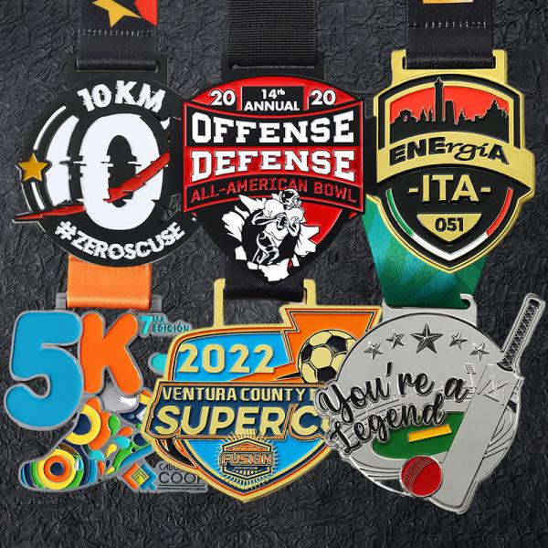 Quality Custom Sport Souvenir Die Cast Medal Silver Gold Metal Soccer Gymnastics Medals for sale