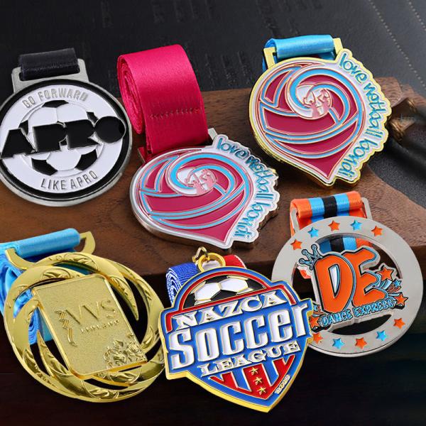 Quality Custom Sport Souvenir Die Cast Medal Silver Gold Metal Soccer Gymnastics Medals for sale