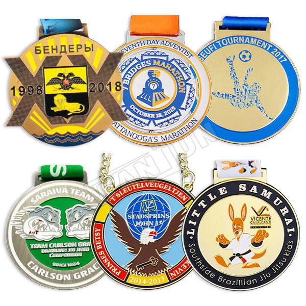 Quality 3d Zinc Alloy Custom Medal Synthetic Enamel Color Marathon Gold Medal for sale