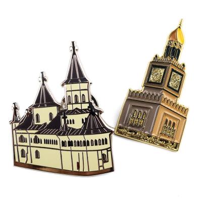 China Hard Soft Enamel Pin Badge Custom American Statue Metal Badge And Button for sale