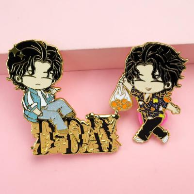 China Custom Enamel Pins Badges Metal Idol Korea Kpop Lapel Pins for sale