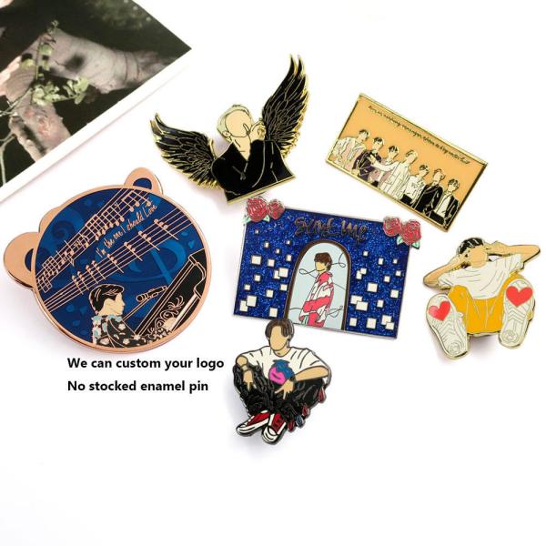 Quality Custom Enamel Pins Badges Metal Idol Korea Kpop Lapel Pins for sale