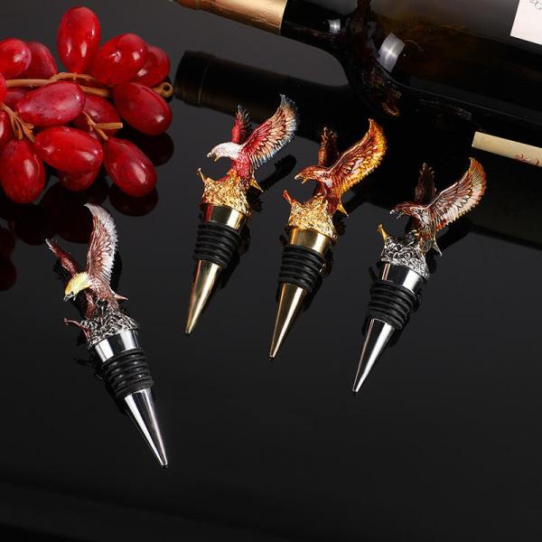 Quality Animal Head Metal Wine Bottle Stoppers Custom Engraved Enamel Color for sale