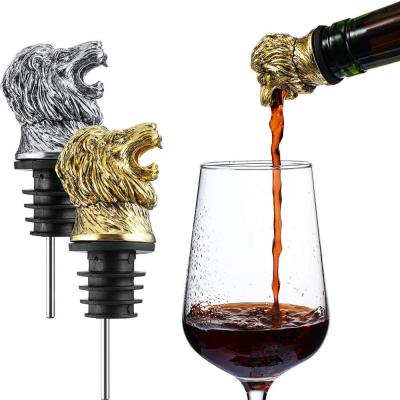 China Aerador de vinho de metal animal, para água de cabeça de leão, para água de garrafa de vinho for sale
