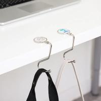 China Metal Hanging Bag Hook Custom Logo Foldable Hanging Desk Hook for sale