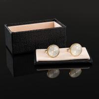 China Round Silver Wedding Party Cufflinks Engraved With Initials for sale