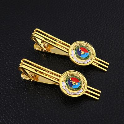 China Custom Bow Tie Clips Gold Plated Alloy Antique Personalised Tie Bar for sale