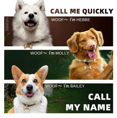 China Brass Dog Tags Pet Engraved Id Tags Double Sided Deep Engraved for sale