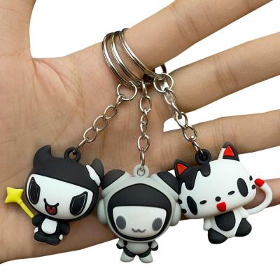 China Custom Pvc Keyrings 3D Silicone Kawaii Cartoon Anime Rubber Keychain for sale