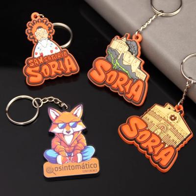 China Op maat gemaakte zachte PVC siliconen promotie sleutelhangers Cartoon Anime sleutelhangers Te koop