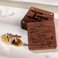 China Initials Engraved Wedding Present Engraved Cufflinks For Groomsmen for sale
