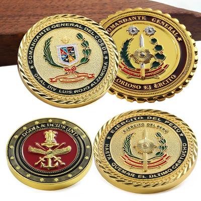 China Zink legering Challenge Coin Custom 2d 3D Gold Double Enamel Logo Souvenir Coin for sale
