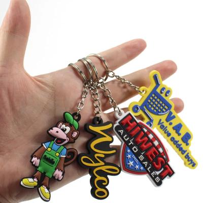China Custom Logo Silicone Keychain Cartoon 2d 3d Soft Pvc Keychain Rubber Gift Key Chain for sale