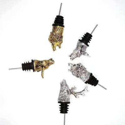 China Custom Premium Pourer Animal Wine Bottle Pourer Wine Aerator Pourer Zinc Alloy for sale