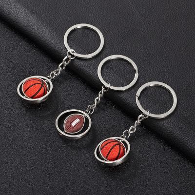 China 2026 Football Event Souvenir Keychain 360 Rotating Mini Sports Ball Metal Key Ring Customized Fans Accessories Wholesale for sale