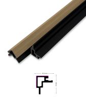 China 56x49.5mm WPC Wall Cladding End Trim Composite Corner Cap Profile for Panel Edge for sale