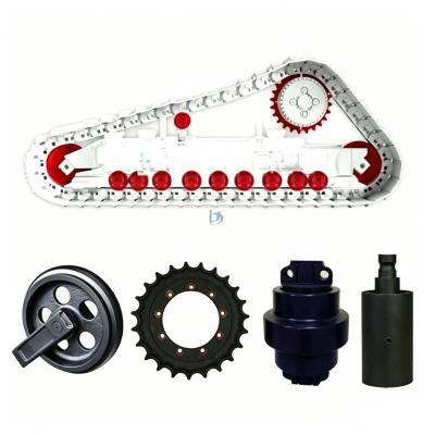 China CAT Excavator Undercarriage Parts Reinforced Rubber Track Chain Sprocket Idler Top Roller Bottom Roller for sale