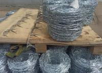 China Electro Galvanized Barbed Wire Double Strand 2.51mm Silver Color Security Fencing for sale