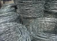 China Electro Galvanized Barbed Wire Double Strand 2.51mm Silver Color Security Fencing for sale